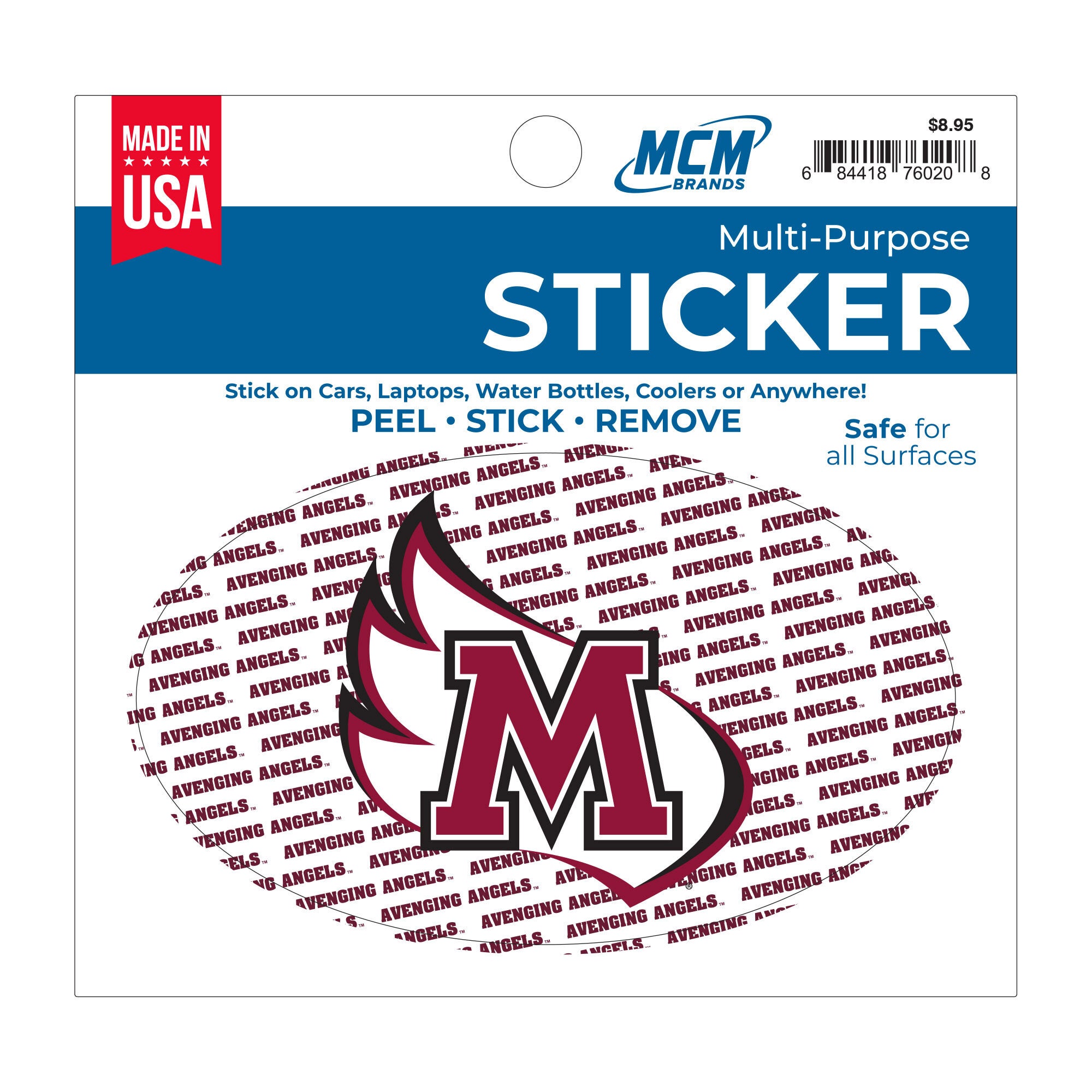 Vinyl Oval Multi-Purpose Sticker, 5" x 3", M-Wing Avenging Angels ...